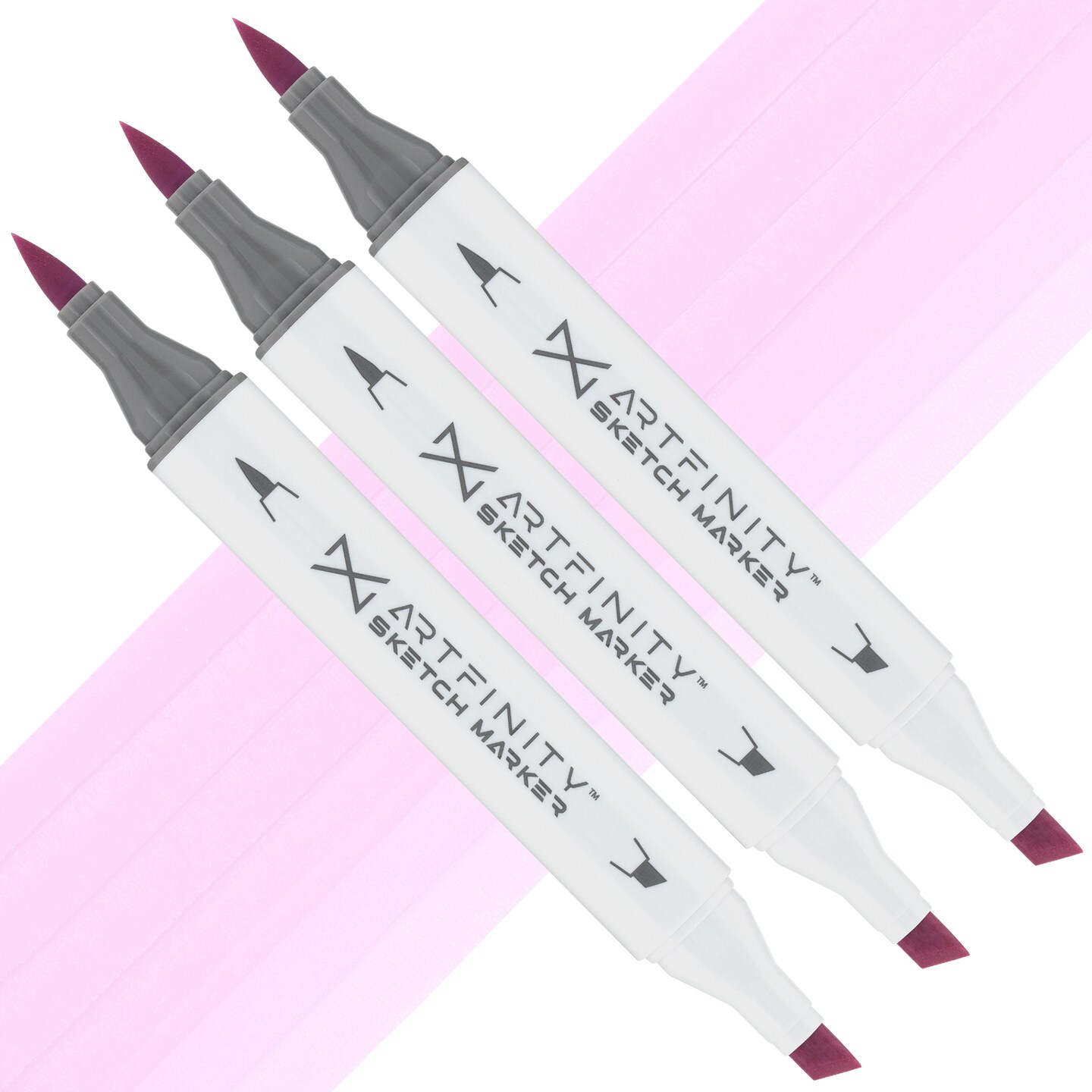 Artfinity Sketch Marker Sets - Set of 3 - Deco Pink V1-2, Vibrant, Professional, Dye-Based ...