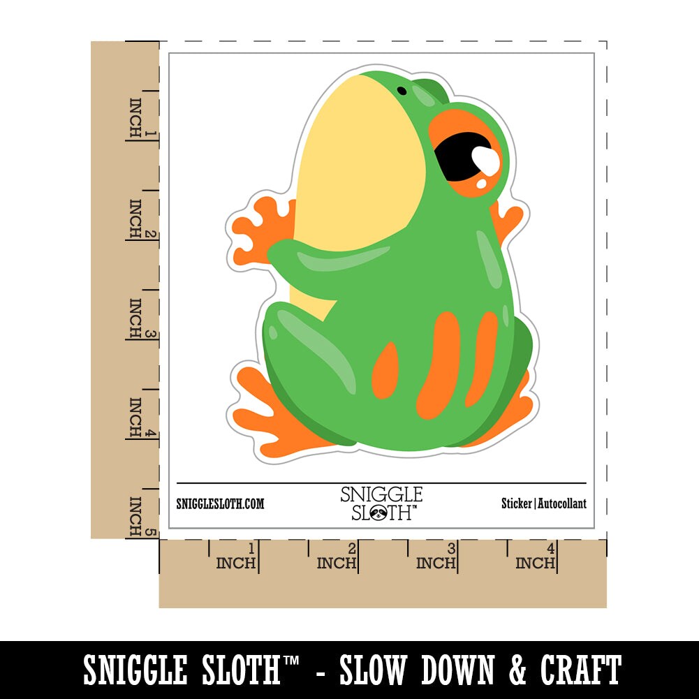 Cute Sticky Frog Looking Back Waterproof Vinyl Phone Tablet Laptop ...