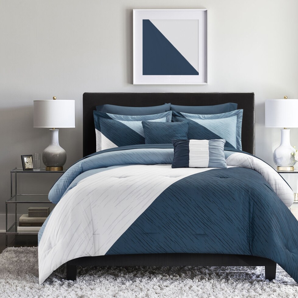 Chic Home NYandC Home Kinsley 9 or 7 Piece Comforter Set Color Block ...