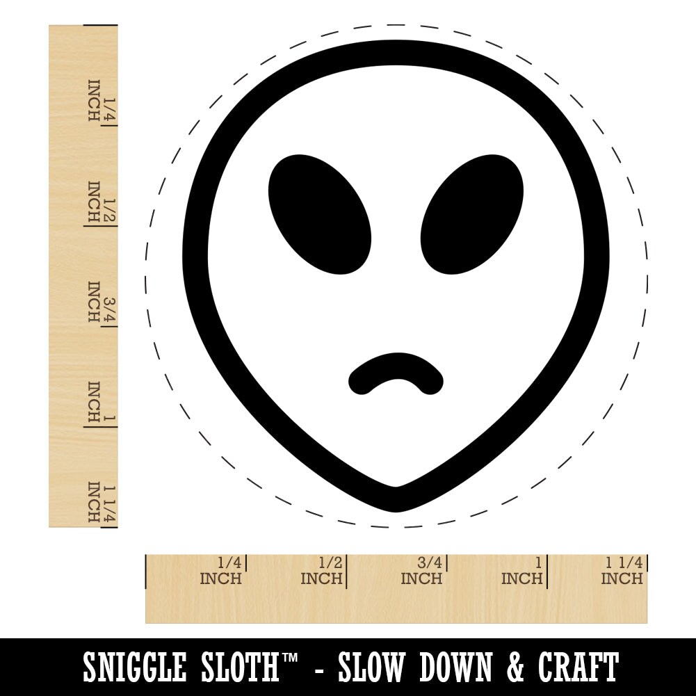 Sad Alien Emoticon Rubber Stamp for Stamping Crafting Planners | Michaels