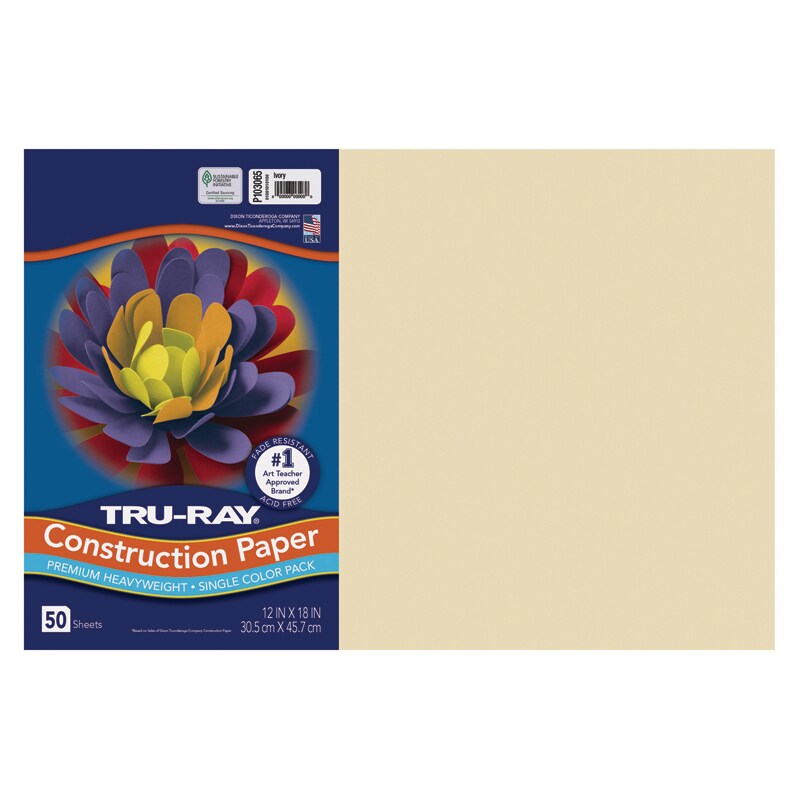 CONSTRUCTION PAPER, 12" X 18", 50 SHEETS - IVORY | Michaels