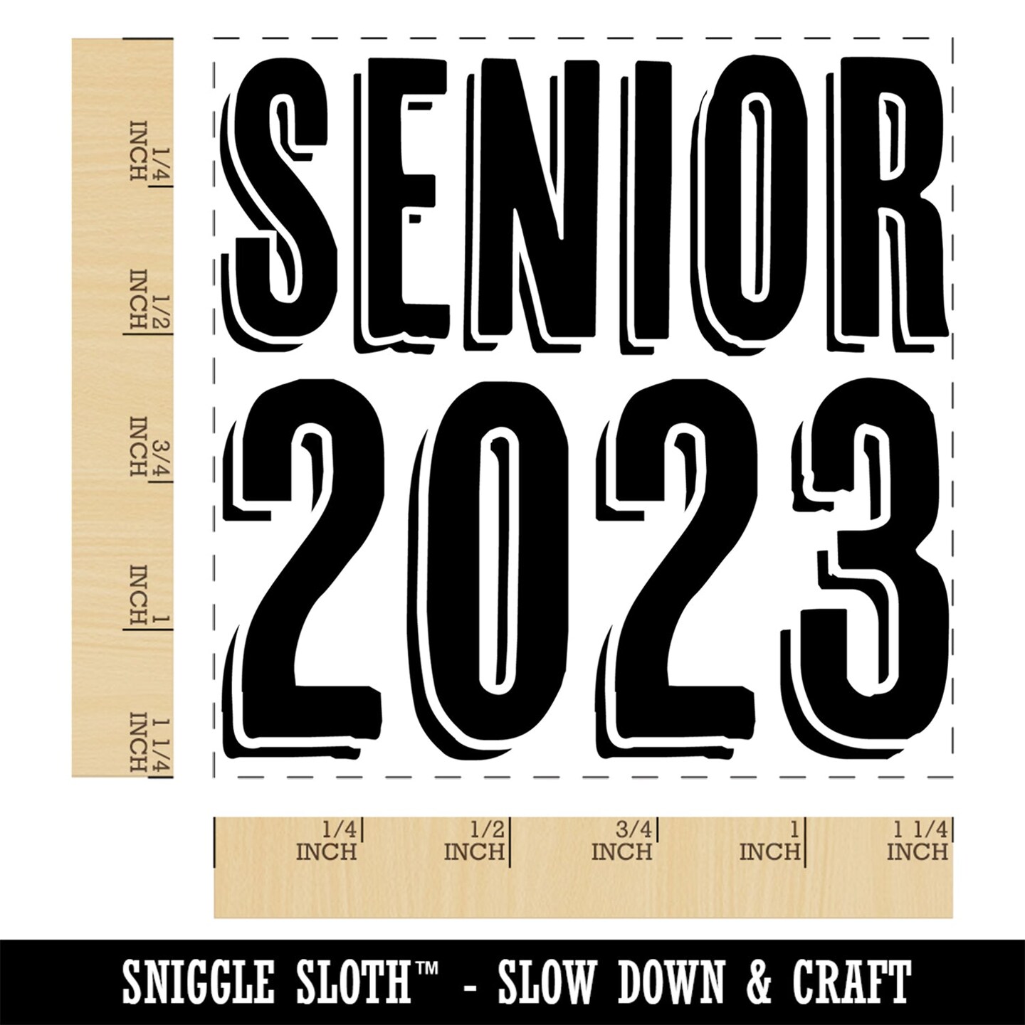 Senior 2023 Graduation Graduate Drop Shadow Square Rubber Stamp for ...