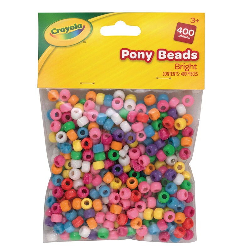 Pony Beads, Assorted Bright Colors, 400 Pieces | Michaels