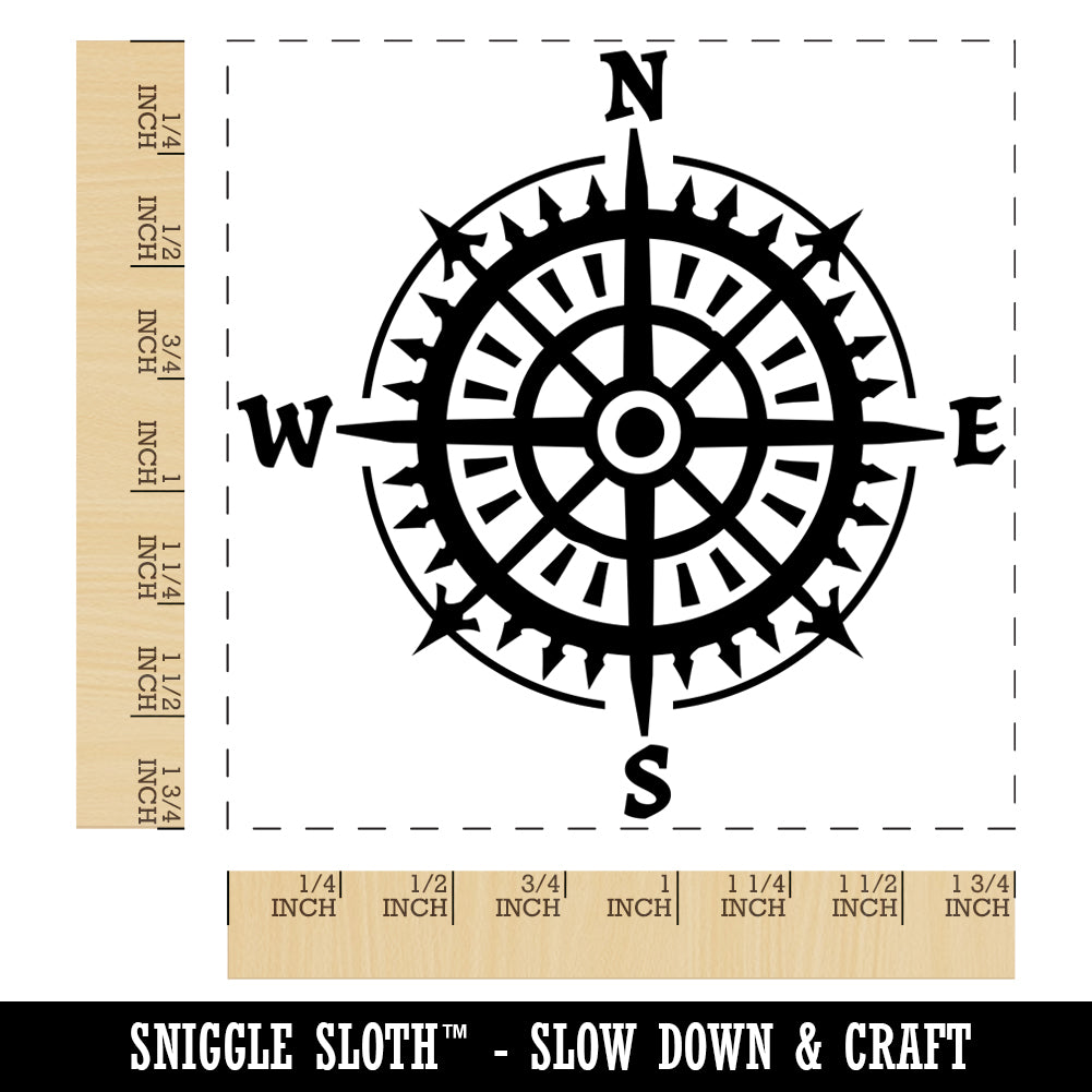 Nautical Compass Square Rubber Stamp for Stamping Crafting | Michaels