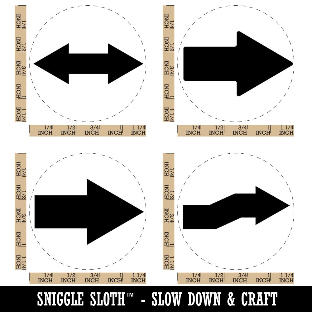 Solid Arrow Rounded Sharp Corners Crooked Double-Sided Rubber Stamp Set ...