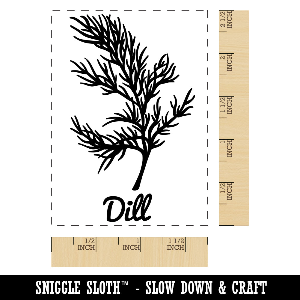 Dill Herb Label Plant Rectangle Rubber Stamp for Stamping Crafting ...