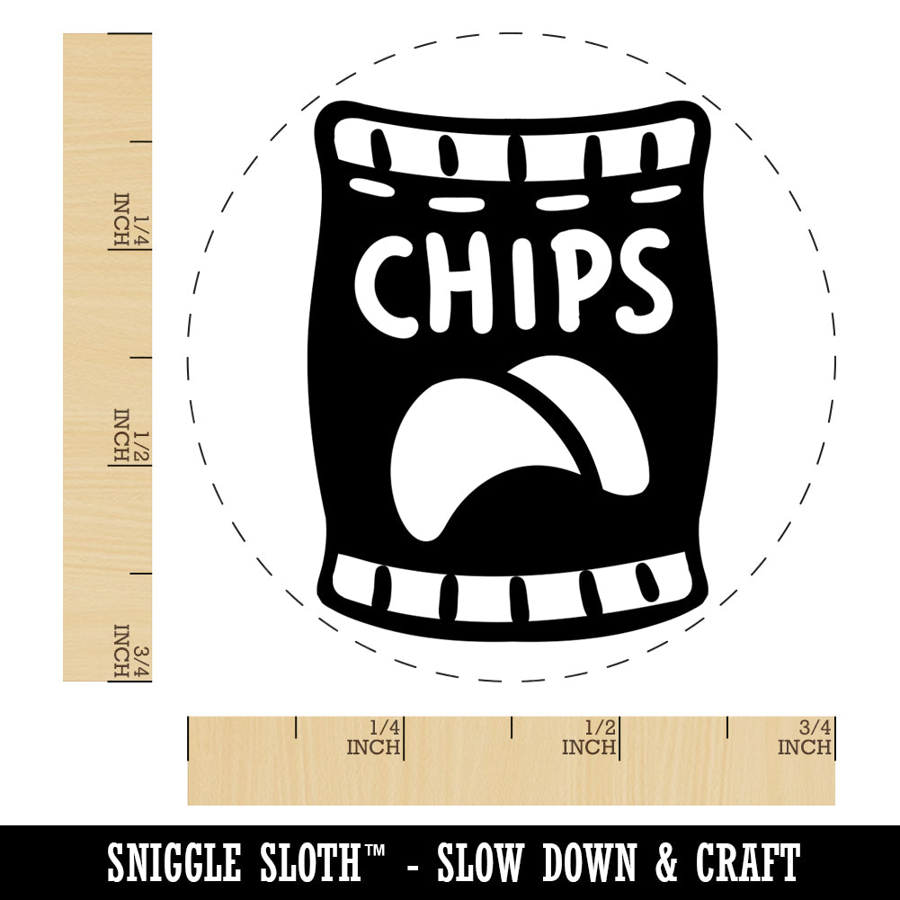 Bag of Potato Chips Snack Rubber Stamp for Stamping Crafting Planners ...