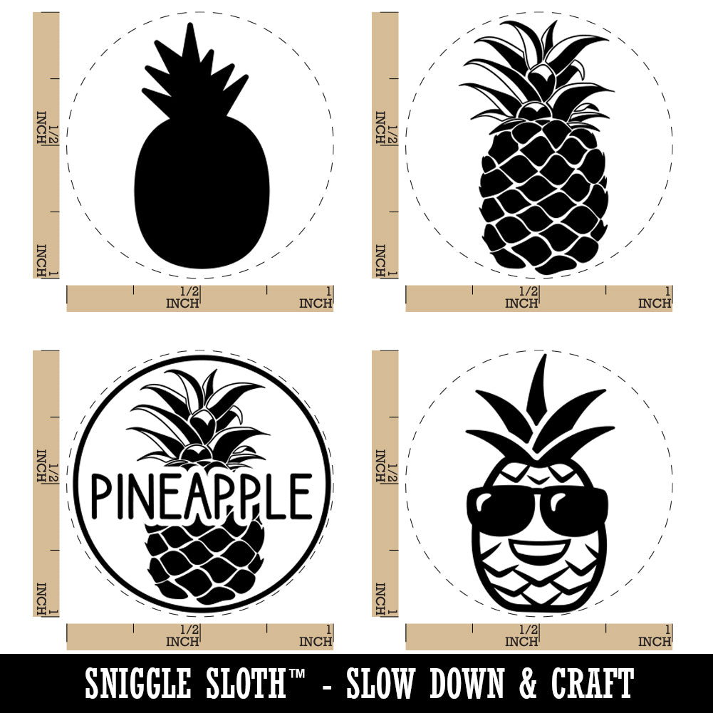 Pineapple Symbols Fruit Flavor Rubber Stamp Set for Stamping Crafting ...