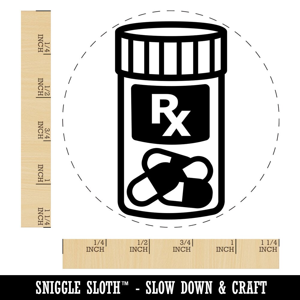 Prescription Pill Bottle Medicine Rubber Stamp for Stamping Crafting ...