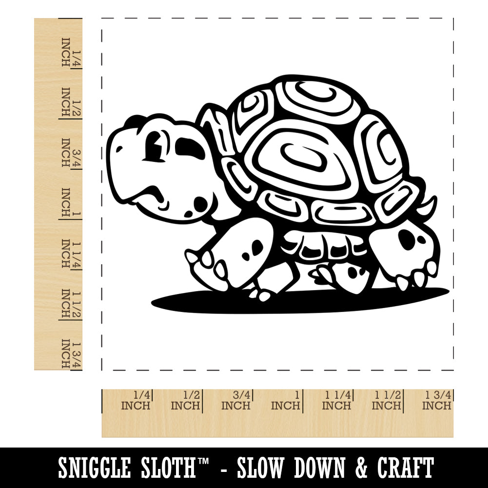 Cute Cartoon Turtle Walking Square Rubber Stamp for Stamping Crafting ...