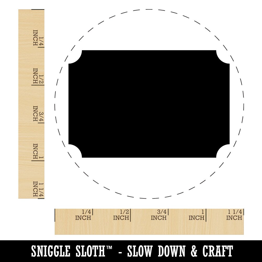 Rectangle Clipped Corners Solid Rubber Stamp for Stamping Crafting ...