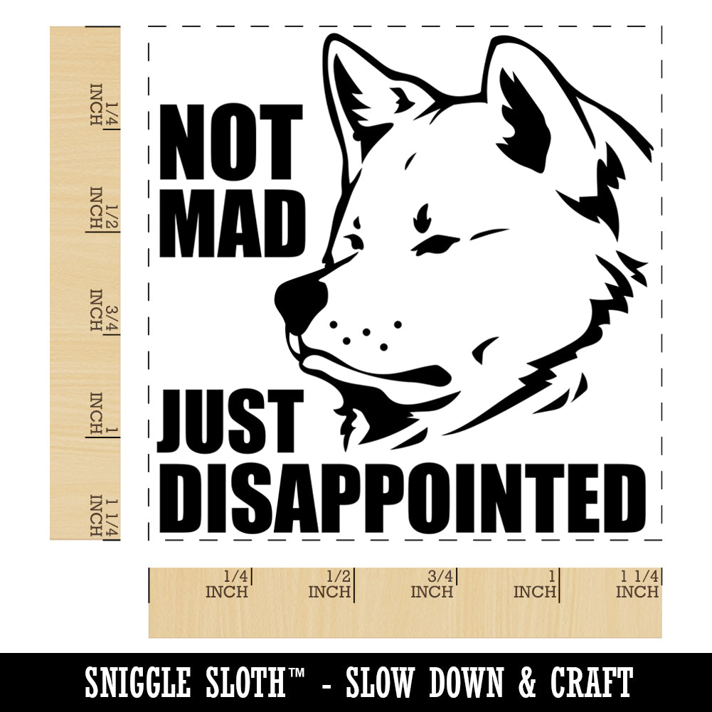 Not Mad Just Disappointed Akita Dog Square Rubber Stamp for Stamping ...