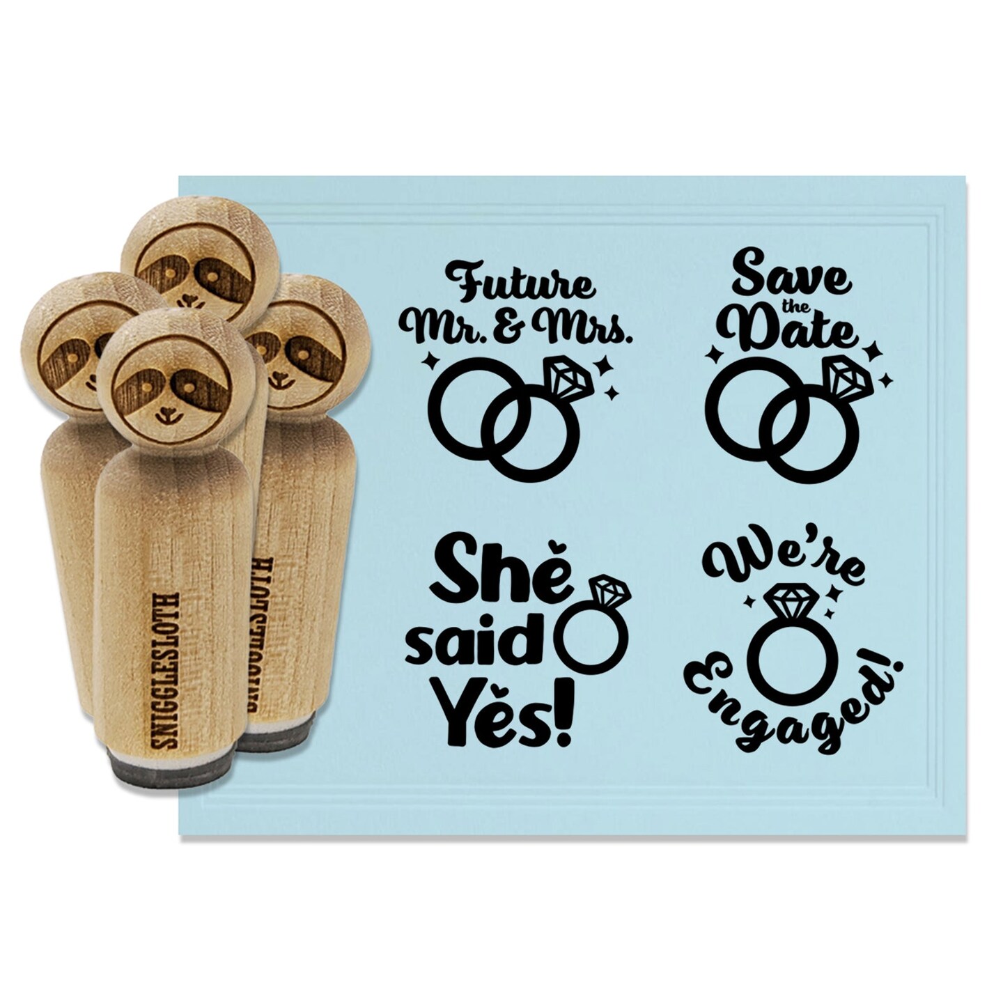 Engagement Wedding Marriage Engaged Save Date Rubber Stamp Set for ...