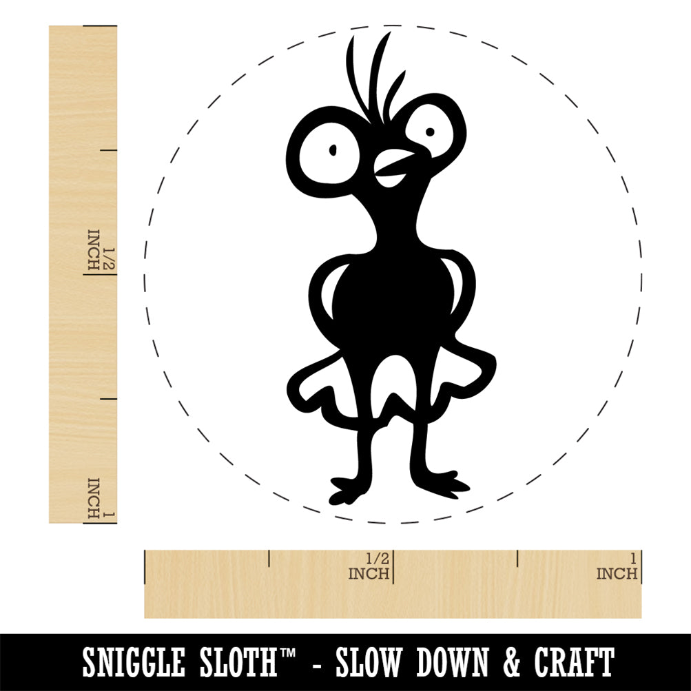 Weird Creepy Bug Eyed Bird Chicken Rubber Stamp for Stamping Crafting ...