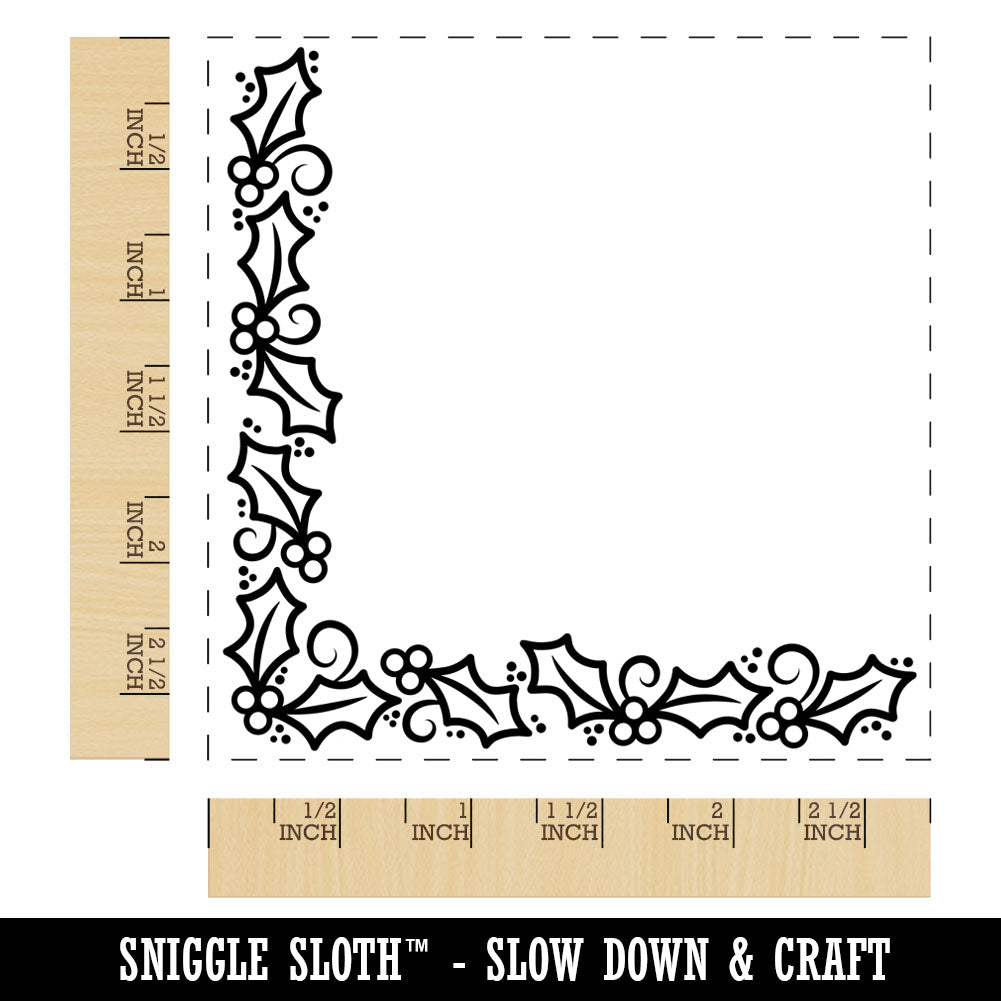 Christmas Holly Corner Square Rubber Stamp for Stamping Crafting | Michaels