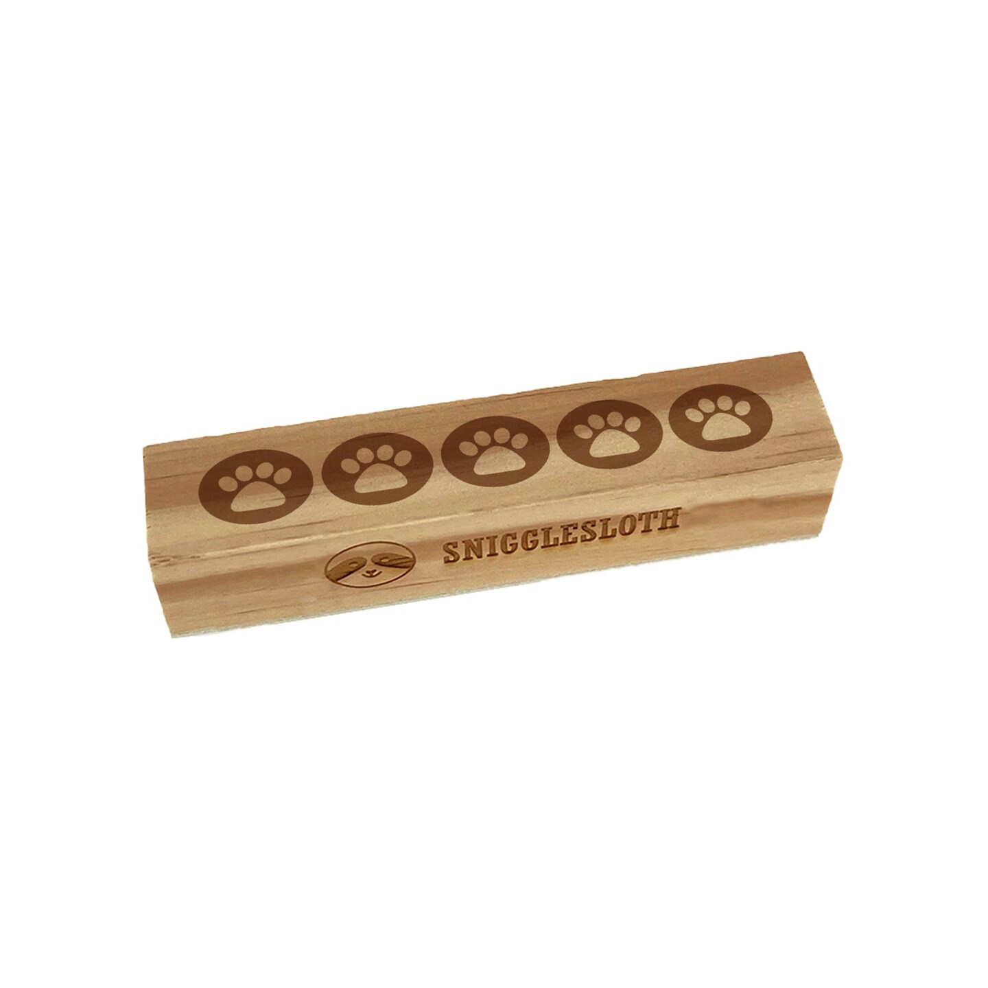 Paw Prints in Circles Dog Cat Border Horizontal Rectangle Rubber Stamp ...