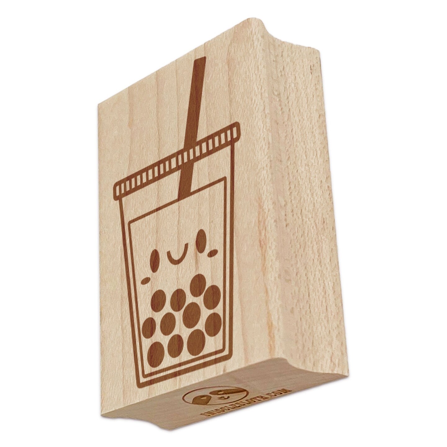 Happy Bubble Boba Milk Tea Rectangle Rubber Stamp for Stamping Crafting ...