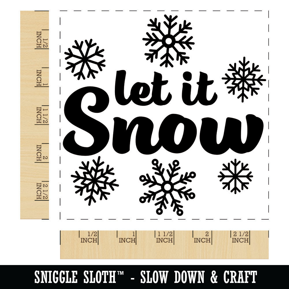 Let it Snow Winter Square Rubber Stamp for Stamping Crafting | Michaels