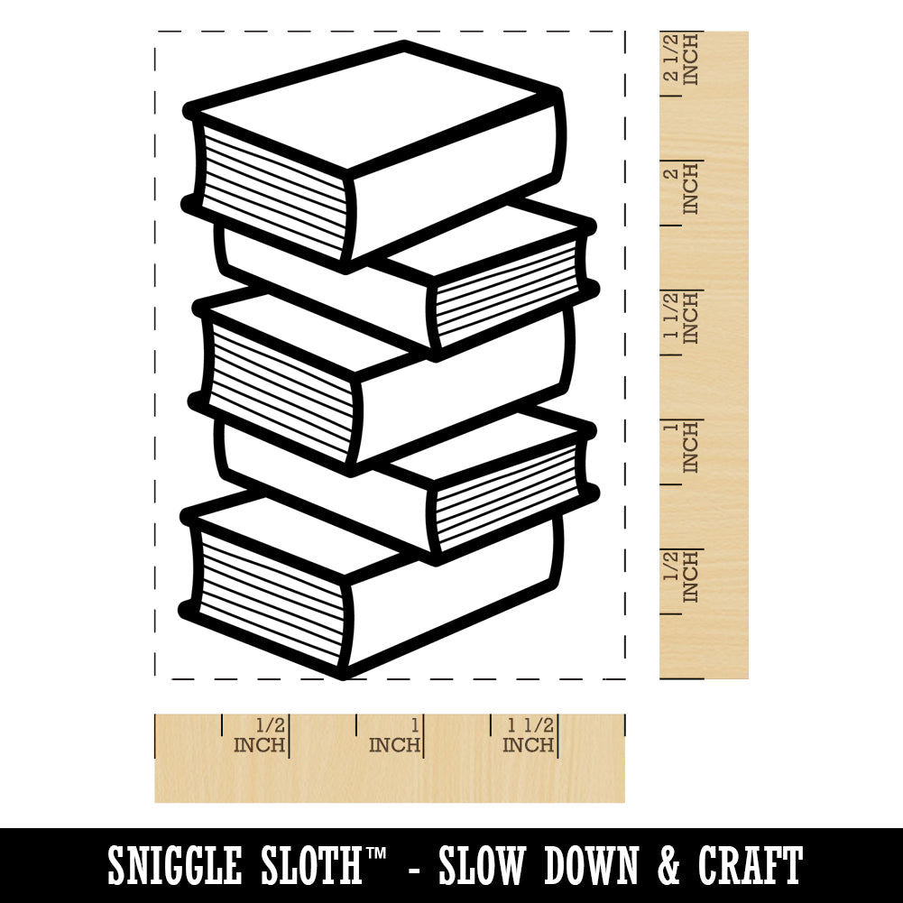 Book Tracker Stack of Books Rectangle Rubber Stamp for Stamping ...