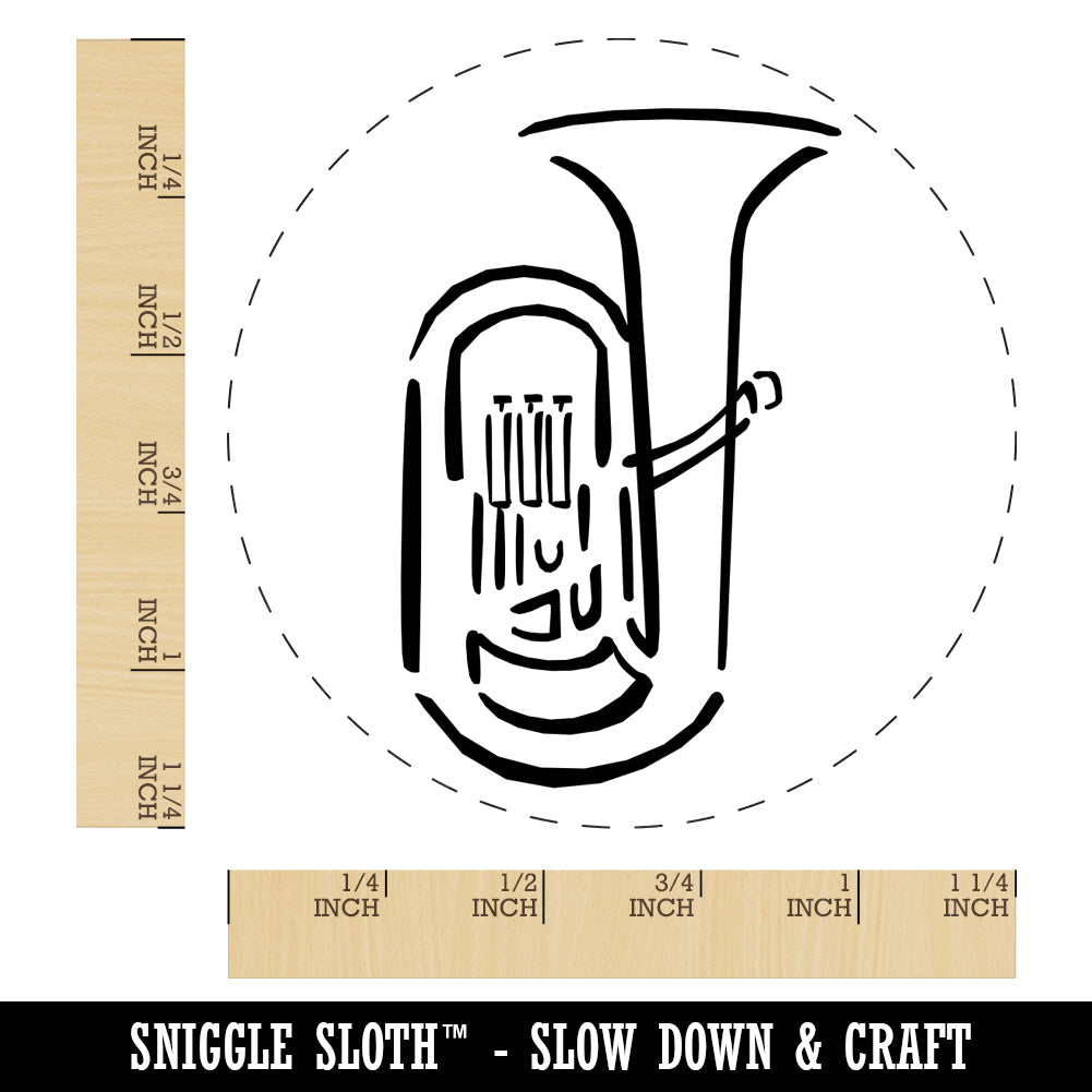 Tuba Music Instrument Sketch Rubber Stamp for Stamping Crafting ...