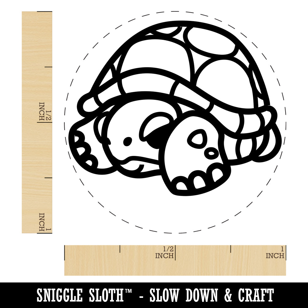 Shy Turtle Hiding in Shell Rubber Stamp for Stamping Crafting Planners ...