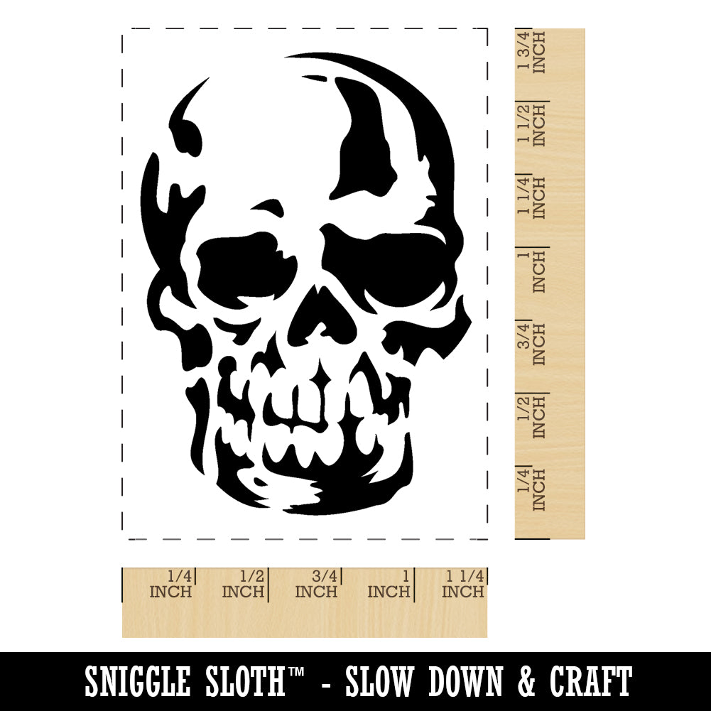Creepy Shadowy Human Skull Bones Rectangle Rubber Stamp for Stamping ...