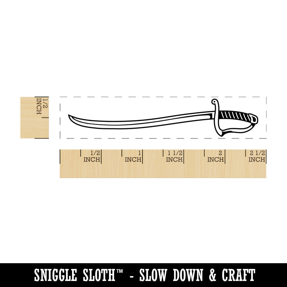 Cavalry Saber Military Curved Sword Rectangle Rubber Stamp for Stamping ...