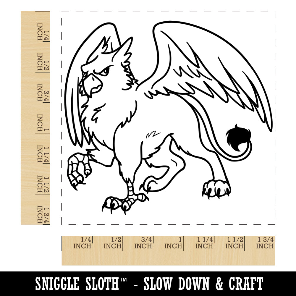Gryphon Griffin Mythical Creature Square Rubber Stamp for Stamping ...