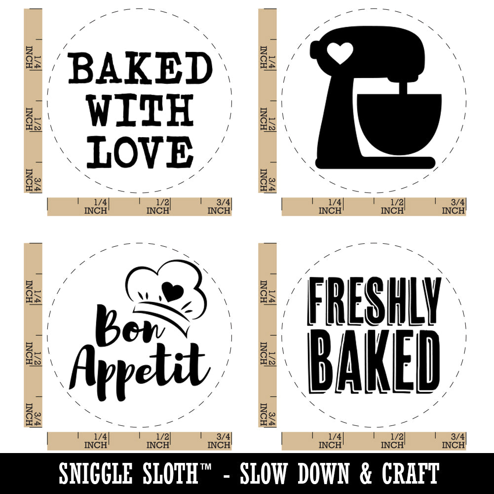 Freshly Baked with Love Baker Mixer Bon Appetit Rubber Stamp Set for ...