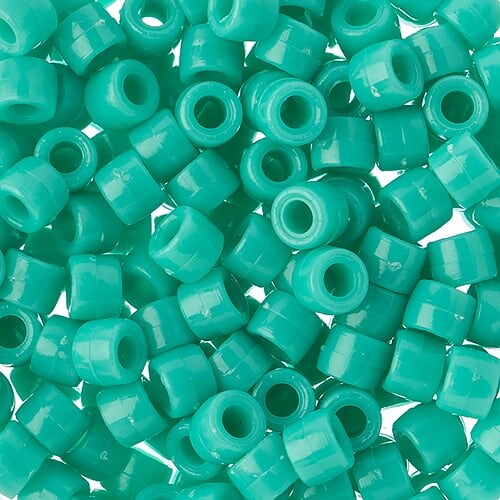 John Bead 6mm Opaque Mini Plastic Pony Beads, 1000pcs, Color: Turquoise ...