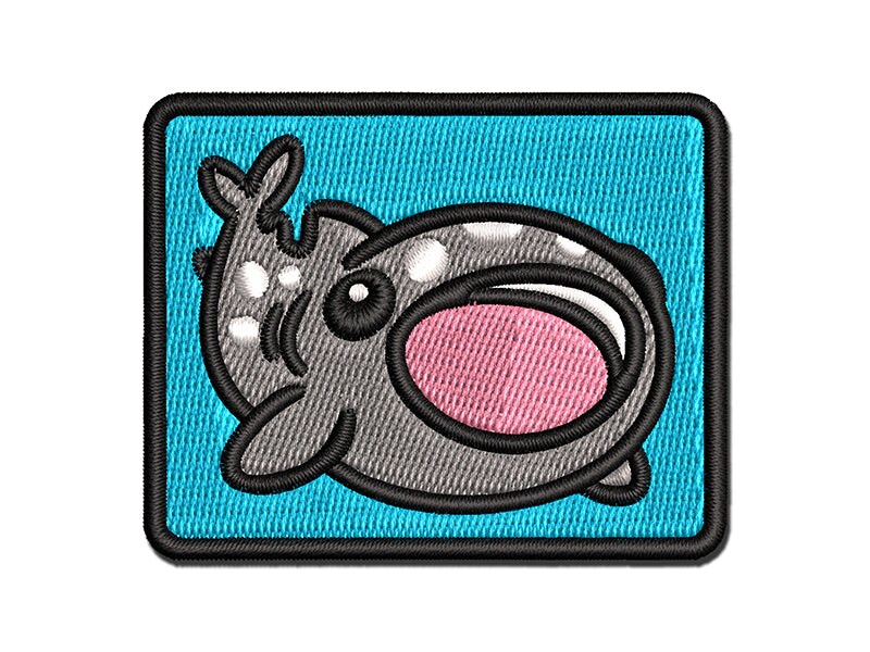 Fascinating Whale Shark with Open Mouth Multi-Color Embroidered Iron-On or Hook & Loop Patch ...