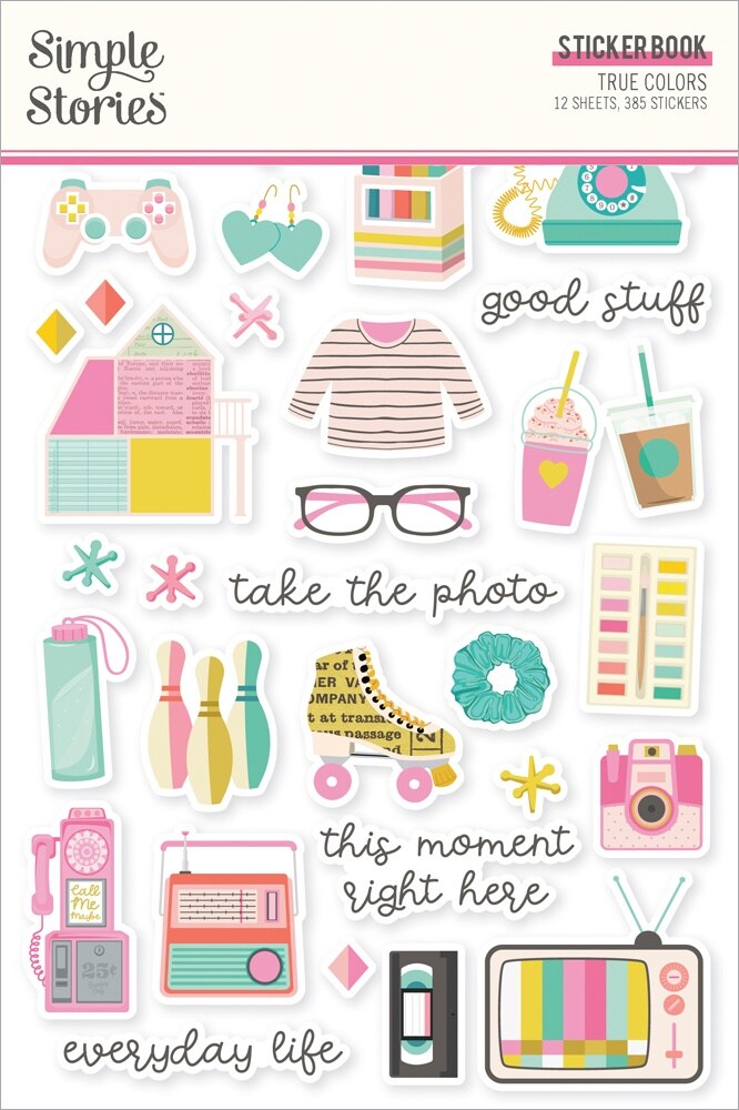 Simple Stories Sticker Book 12/Sheets-True Colors | Michaels