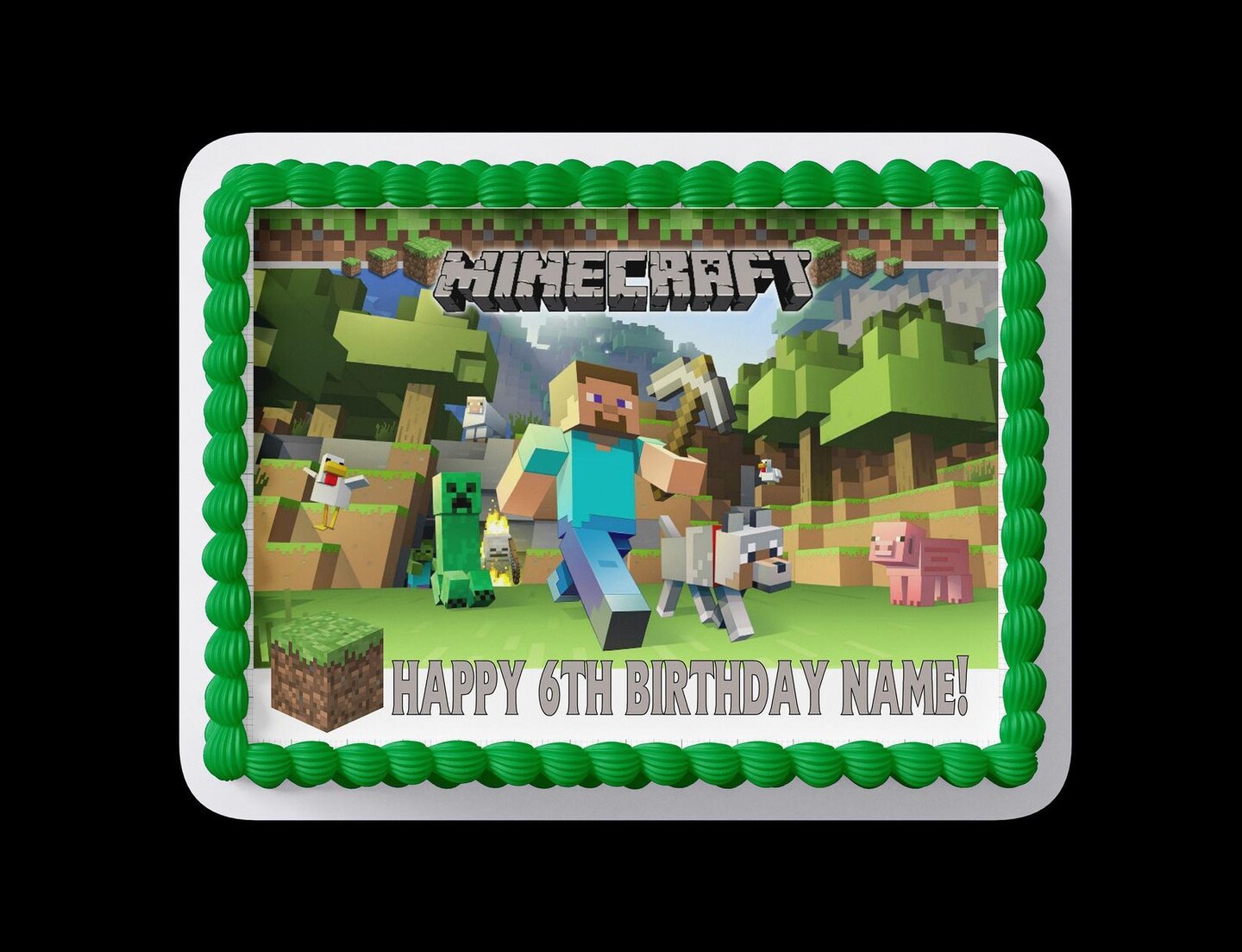 Minecraft Personalized Cake Topper Quarter Sheet Same day or next day ...