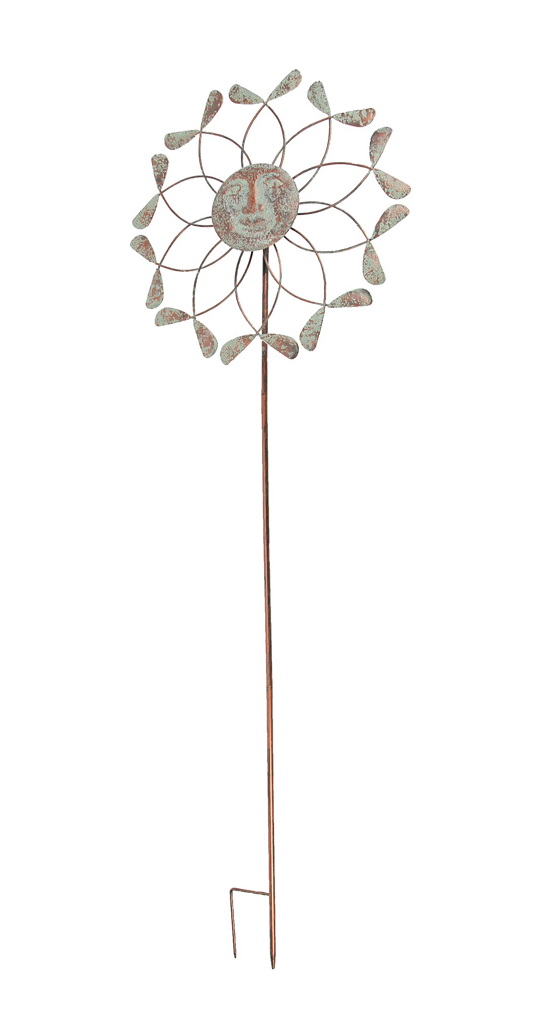 Oxidized Copper Finish Celestial Spinner Garden Stake 23.5 Inch ...