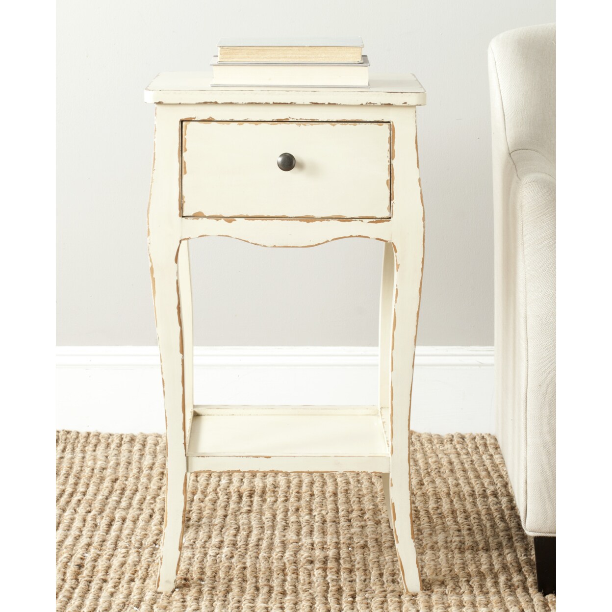 Safavieh Thelma End Table With Storage Drawer Vintage Cream | Michaels