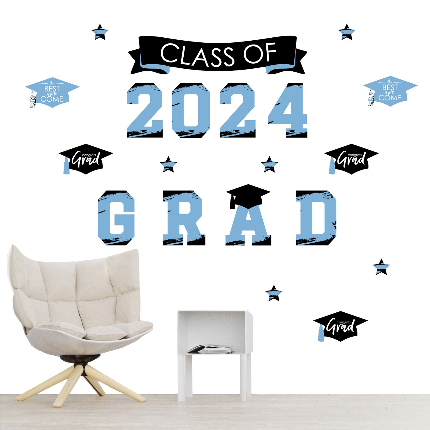 Big Dot of Happiness Light Blue Class of 2024 Graduation Party Wall ...