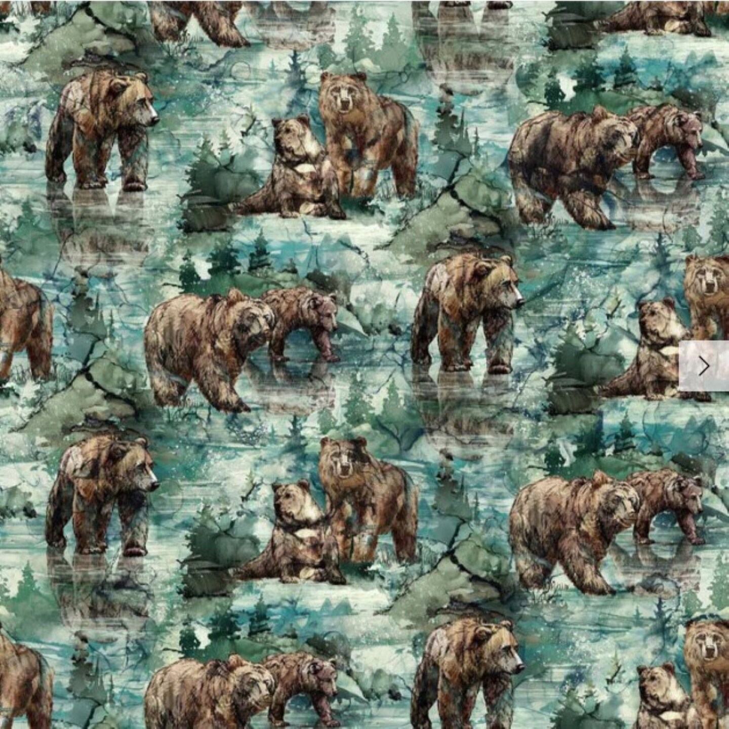 Northern Peaks Grizzly Bears DP25167 76 Cotton Fabric by Northcott 44 ...