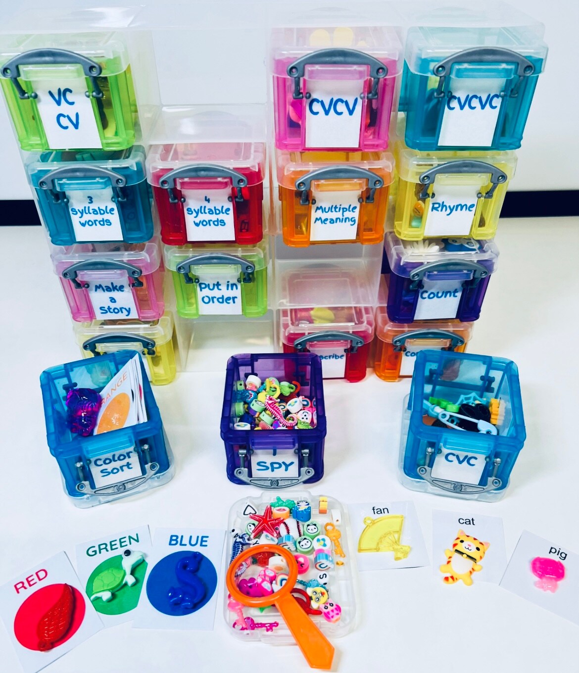 Speech Therapy Activities Mini Objects Set Trinkets in Organizer-Speech ...