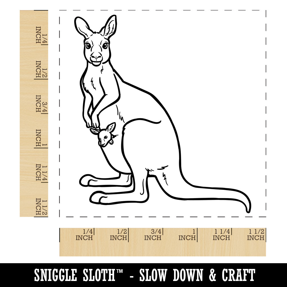 Kangaroo with Joey in Pouch Self-Inking Rubber Stamp Ink Stamper | Michaels