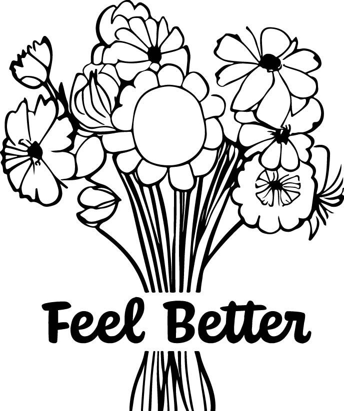 Feel Better Bouget SVG Bouquet | flowers svg hand drawn | floral svg ...
