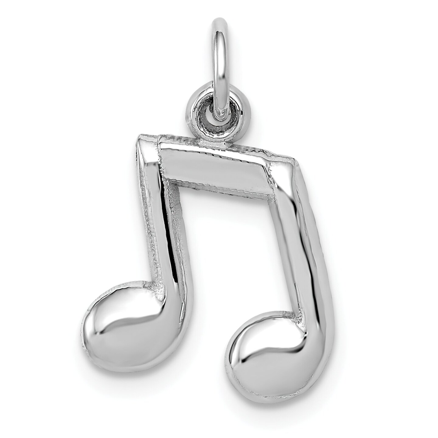 14K White Gold Polished Musical Note Charm Jewelry 20mm x 12mm | Michaels