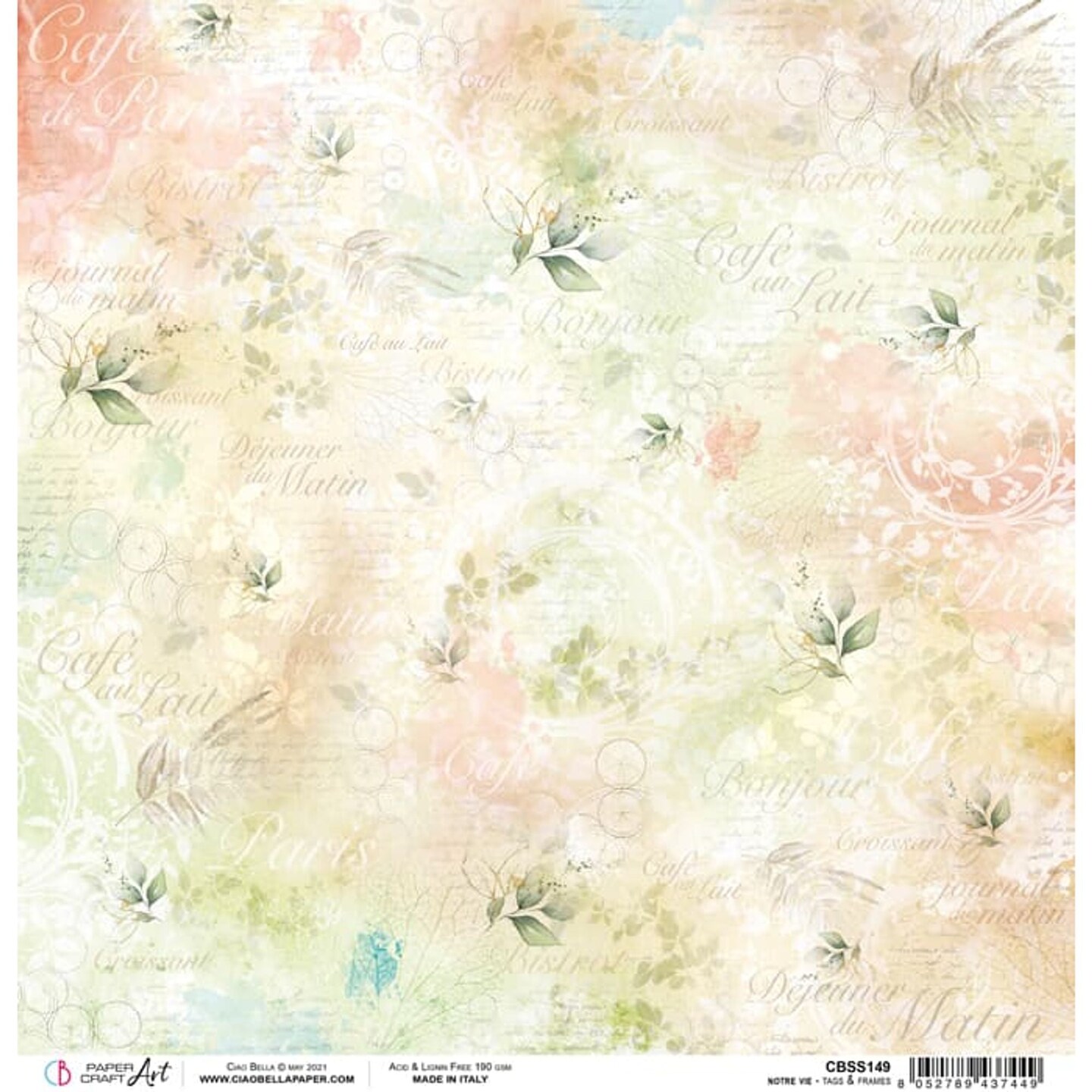 Ciao Bella Notre Vie Tags & Frames Paper Sheet 12"X12" 1 Sheet | Michaels