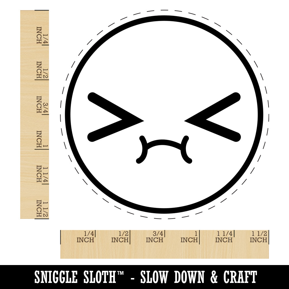 Kawaii Cute Embarrassed Scrunched Face Self-Inking Rubber Stamp for ...