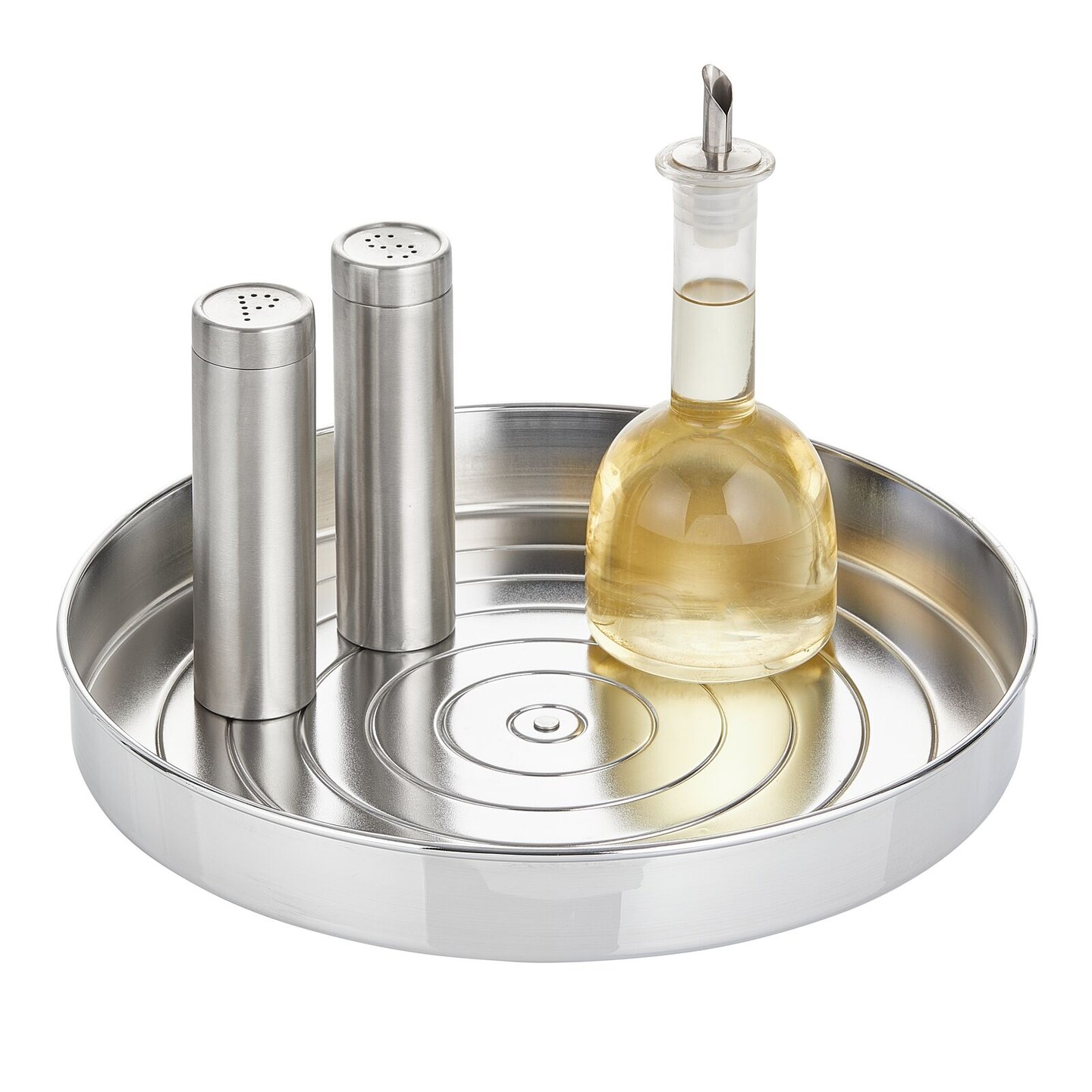 mDesign Lazy Susan Metal Turntable 12" Spinner, Kitchen Organization ...