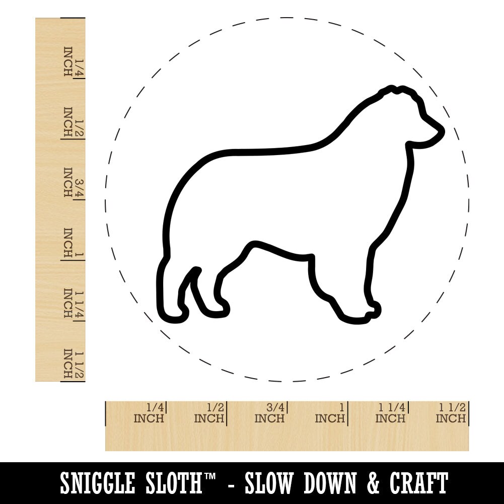 Australian Shepherd Dog Aussie Outline Self-Inking Rubber Stamp for ...