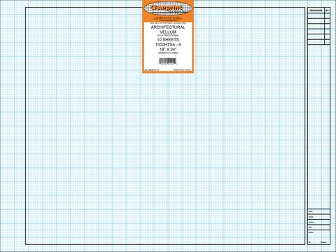 VELLUM 1000HTS 18X24 8X8 GRID 10 SHEET | Michaels