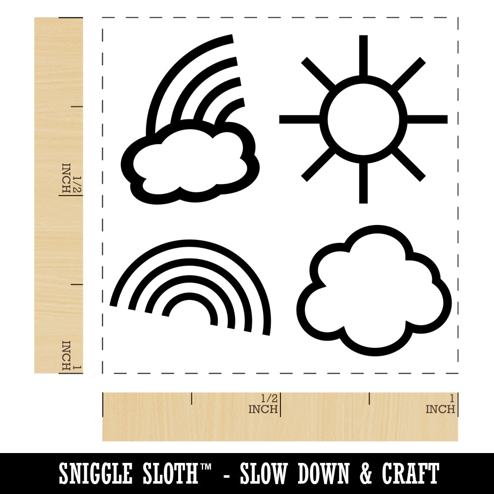 Rainbow Clouds Sun Medley Self-Inking Rubber Stamp Ink Stamper | Michaels