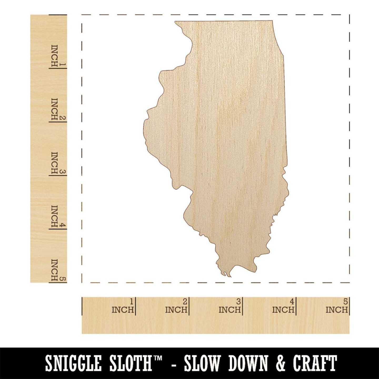 Illinois State Silhouette Unfinished Wood Shape Piece Cutout for DIY ...