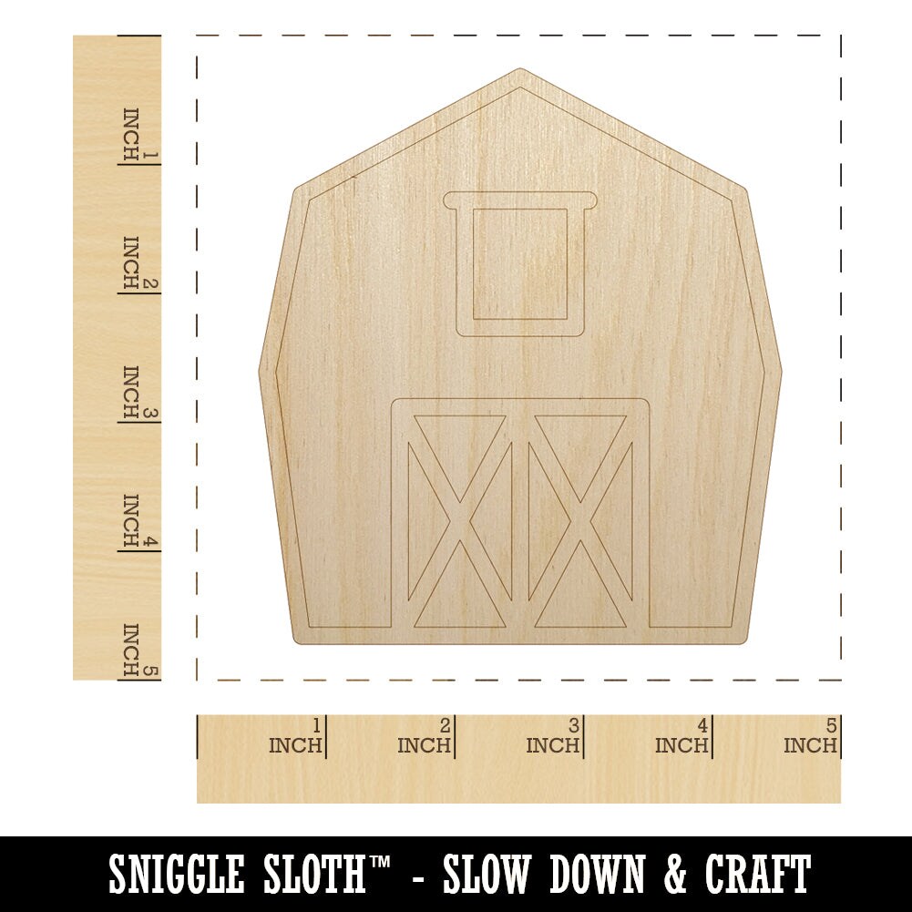 Barn Doodle Unfinished Wood Shape Piece Cutout for DIY Craft Projects ...