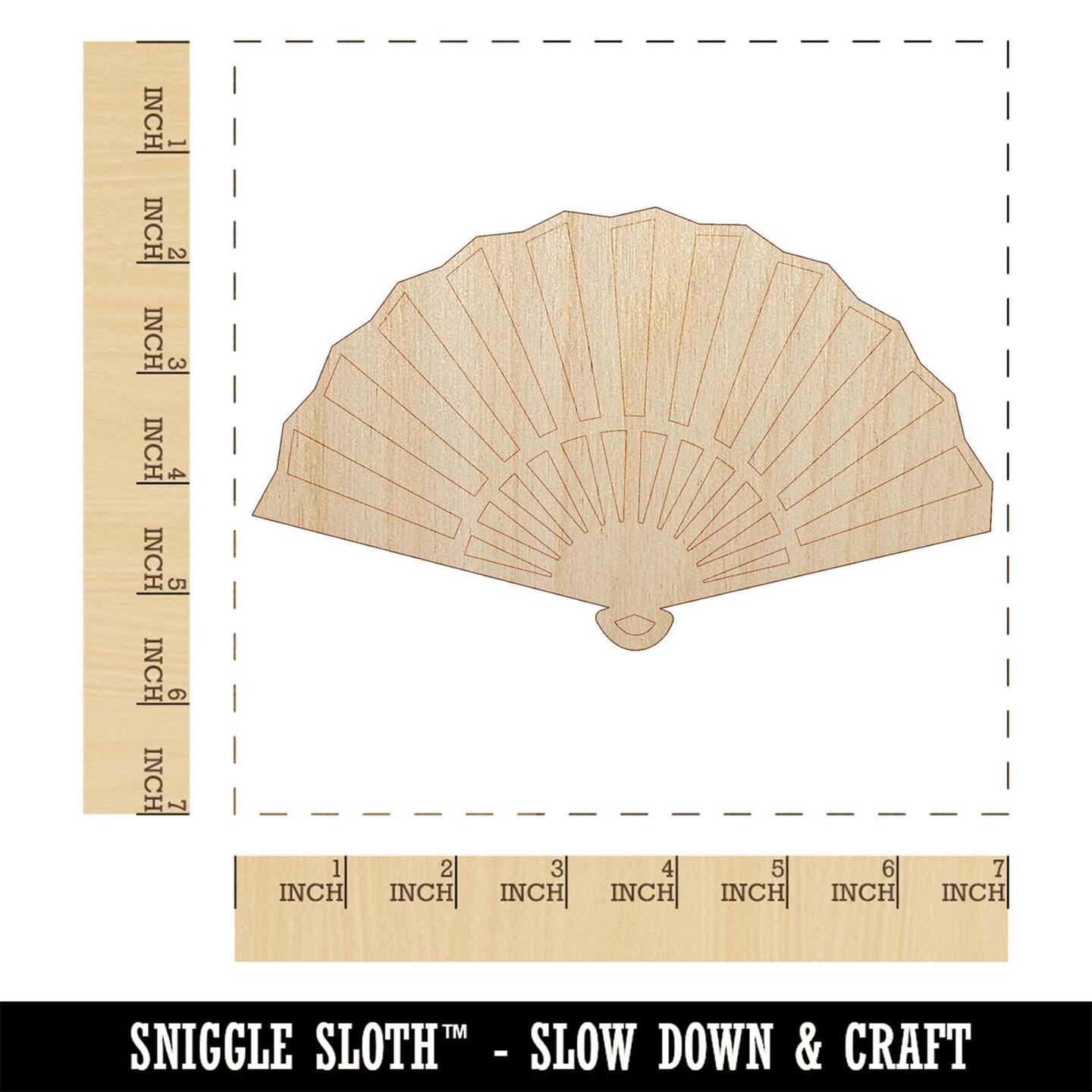 Japanese Fan Unfinished Wood Shape Piece Cutout for DIY Craft Projects ...